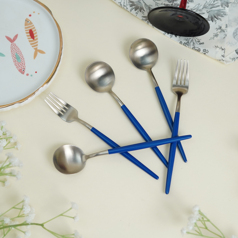 Nordic Starter Blue Silver Cutlery (Set of 12) – The Decor Circle