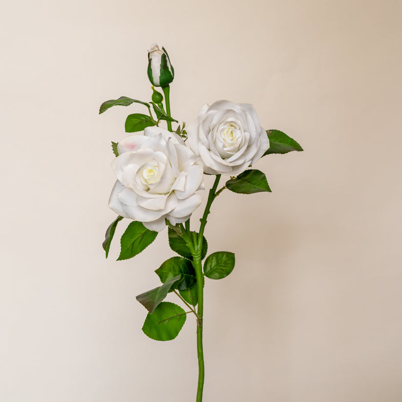White Rose Bunch Artificial Flower Stem – The Decor Circle
