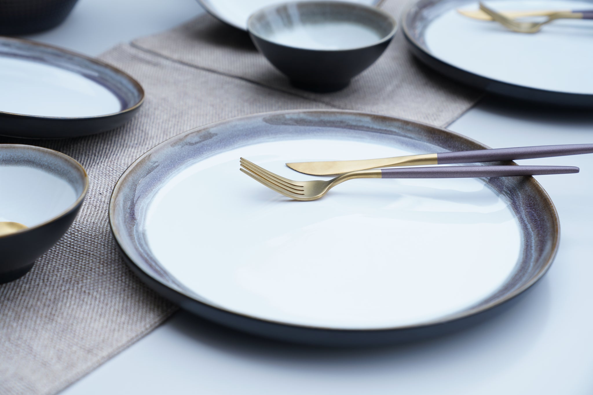 Marmor Earthy Ceramic Dinner Set – 14 Pc Deep Dish Premium Dinnerware ...